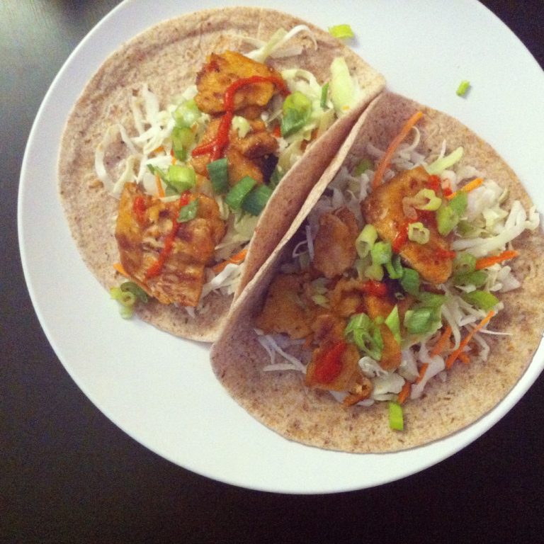 Mandarin Orange "Chicken" Tacos - Waz Wu